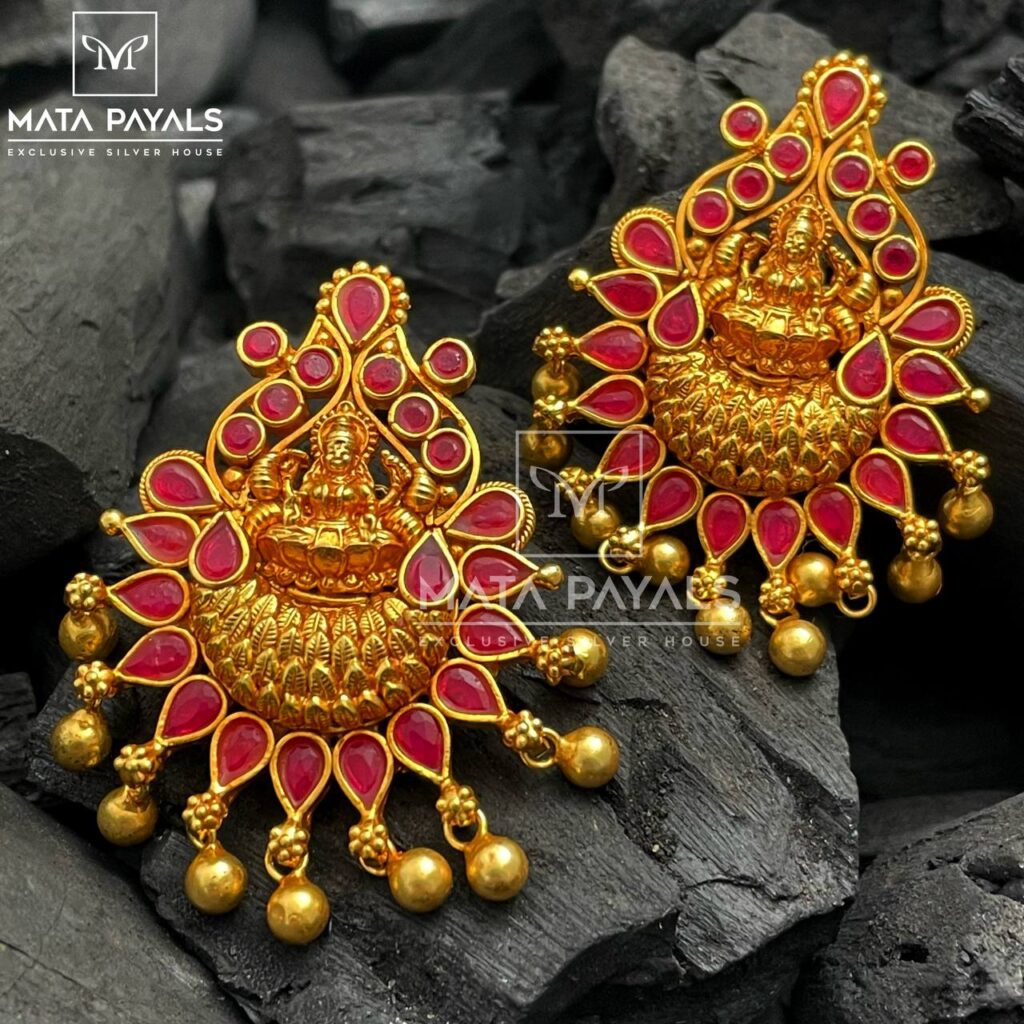 Goddess Lakshmi Ruby Stud – matapayals