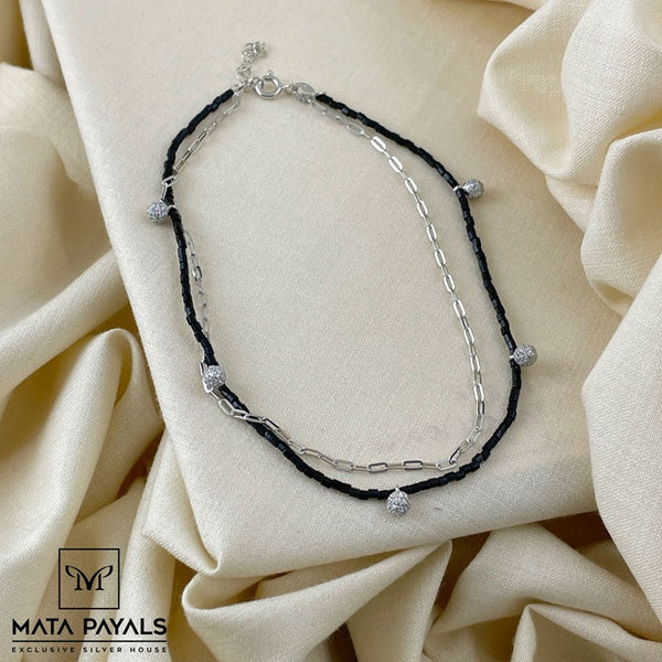 Buy Silver Nazariya Anklets | Cute Nazariya for Baby – Matapayals