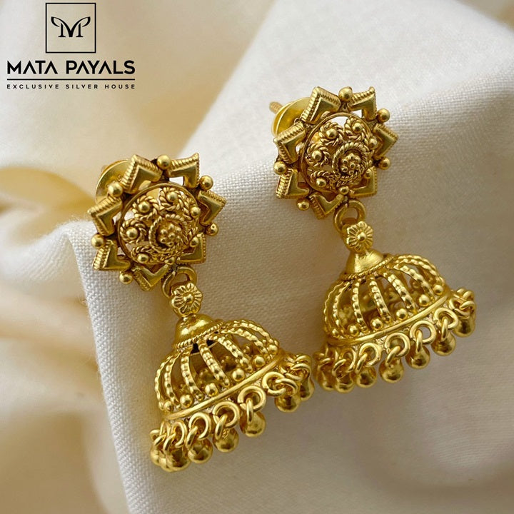 Simple Gold Polish Jhumka matapayals