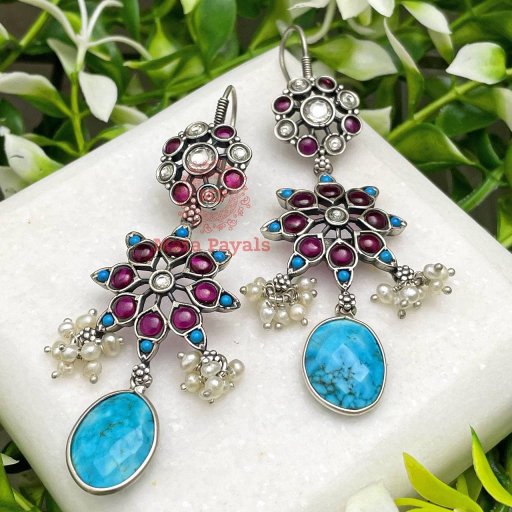 Oxidised chandbali store