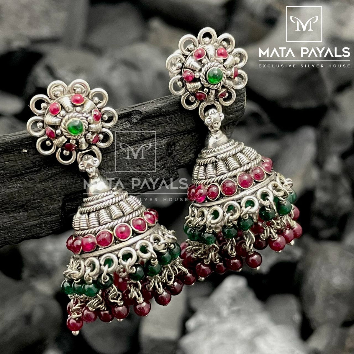 Traditional Filigree Oxidised Jhumka – matapayals